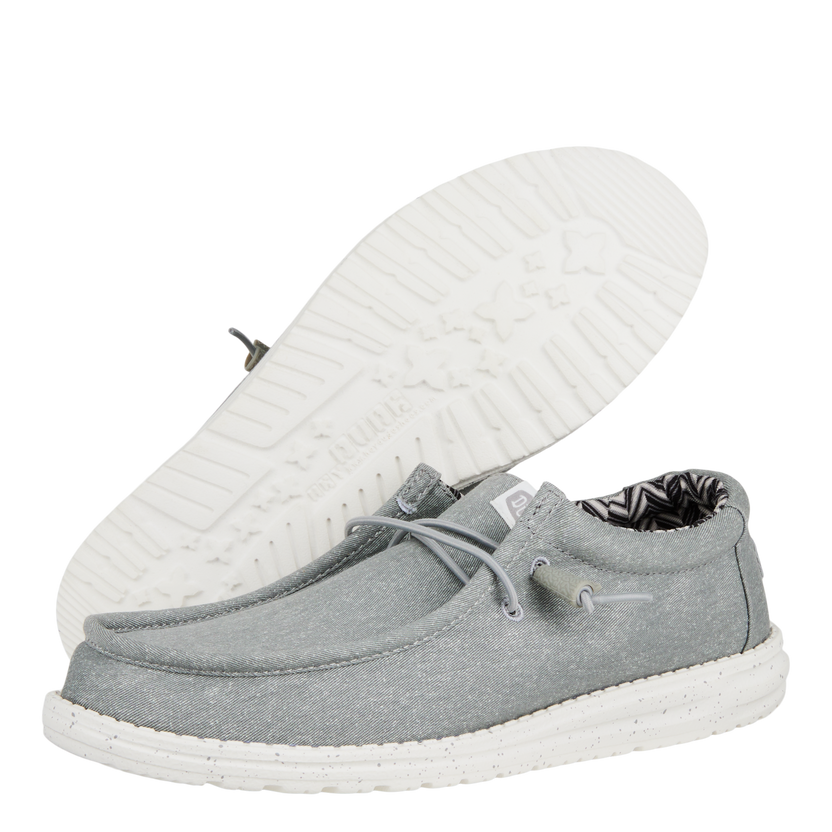 Wally Stretch Canvas Light Grey - Men's Casual Shoes | HEYDUDE shoes