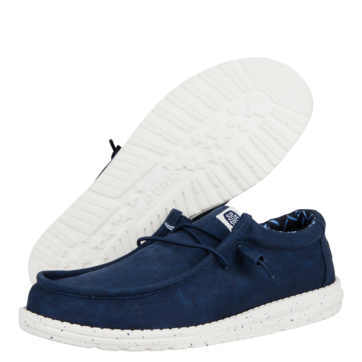 Wally Stretch Canvas Navy - Men's Casual Shoes | HEYDUDE shoes
