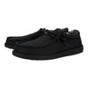 Wally Stretch Canvas Black/Black - Men's Shoes | HEYDUDE shoes