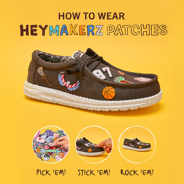 Number 5 Patch - 5 Black/White & HEYDUDE shoes